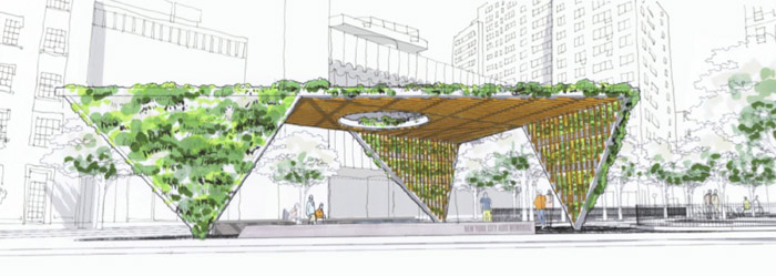 Green Triangular Canopy by studio a+i - 谷德设计网