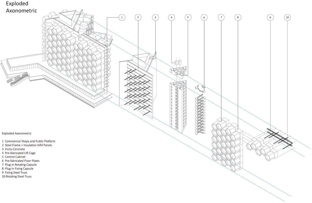 Thesis：Rotating plug-in Capsule apartment in Shanghai - 谷德设计网