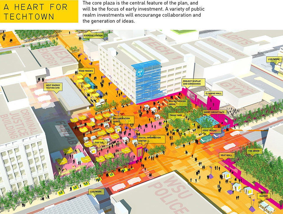 2014 ASLA Midtown Detroit Techtown District by Sasaki - 谷德设计网