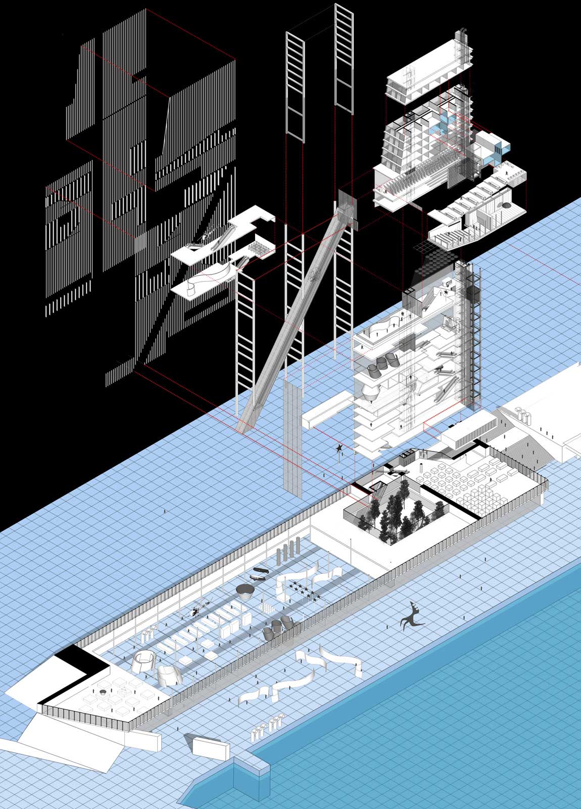 AXO drawings by Rodrigo Castro Peñalva - 谷德设计网