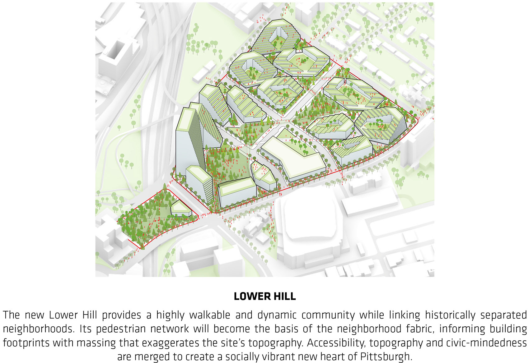 Pittsburgh Lower Hill Master Plan by BIG - 谷德设计网