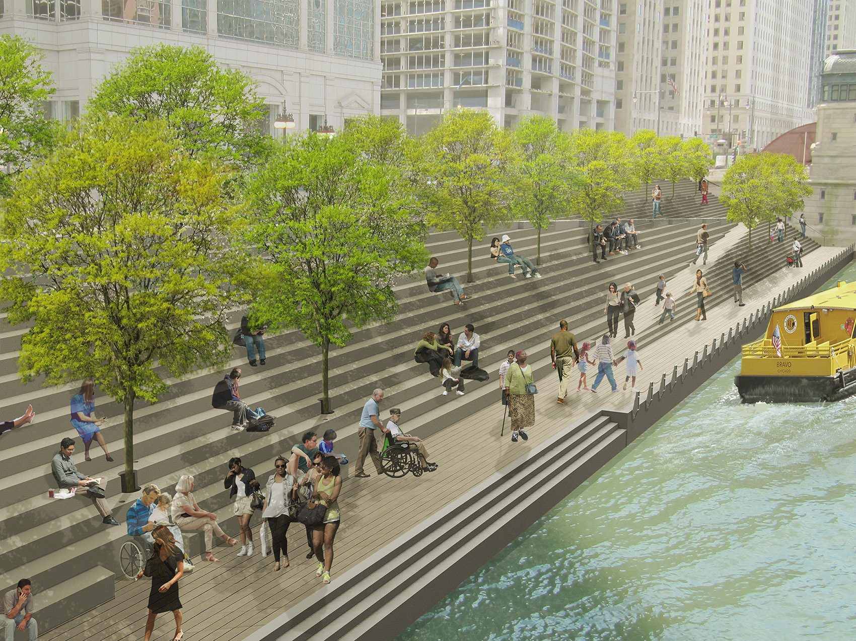 Chicago Riverwalk Expansion by Sasaki - 谷德设计网