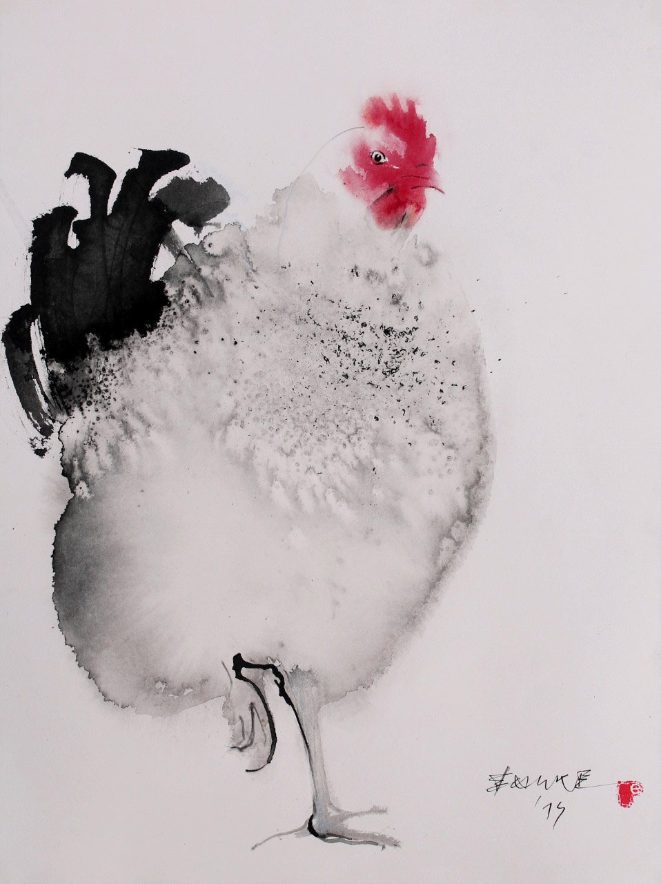 Powerful Ink Paintings by Endre Penovac For The Year of Rooster - 谷德设计网