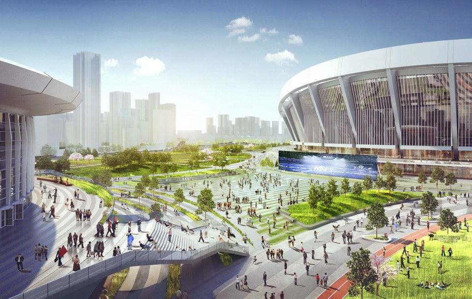 The urban planning for Shanghai Xujiahui Sports Park By HPP Architects ...