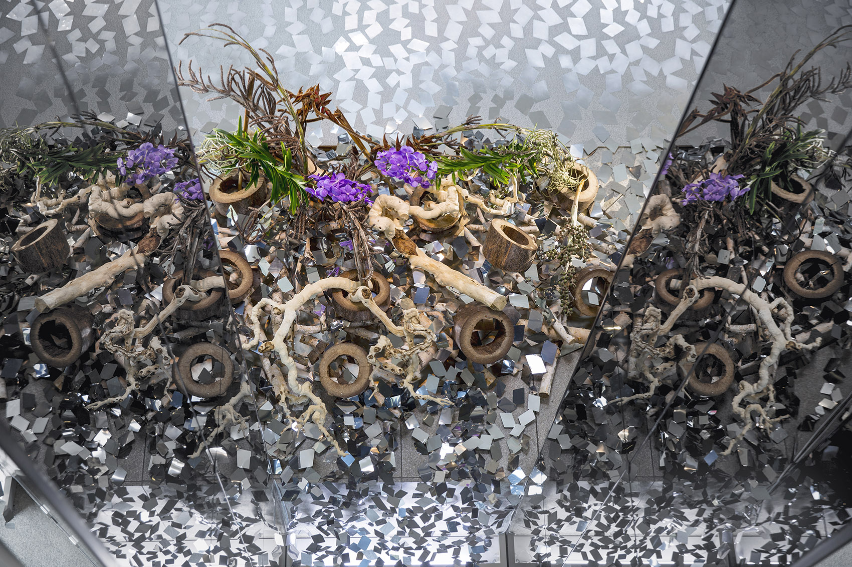 Kaleidoscopic Ivy, Installation of “ivy of mirrors” for Japanese flower ...