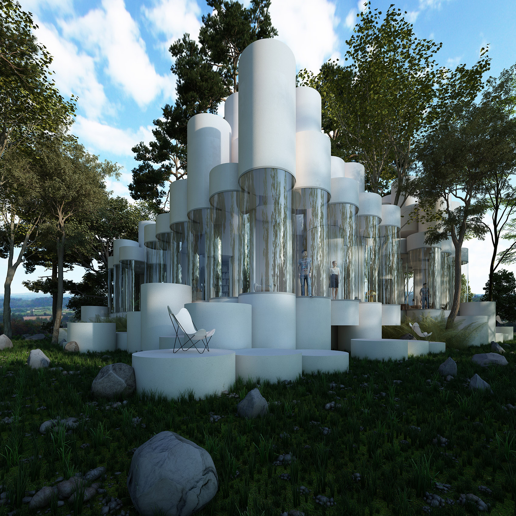 House Cylinder By town and concrete - 谷德设计网