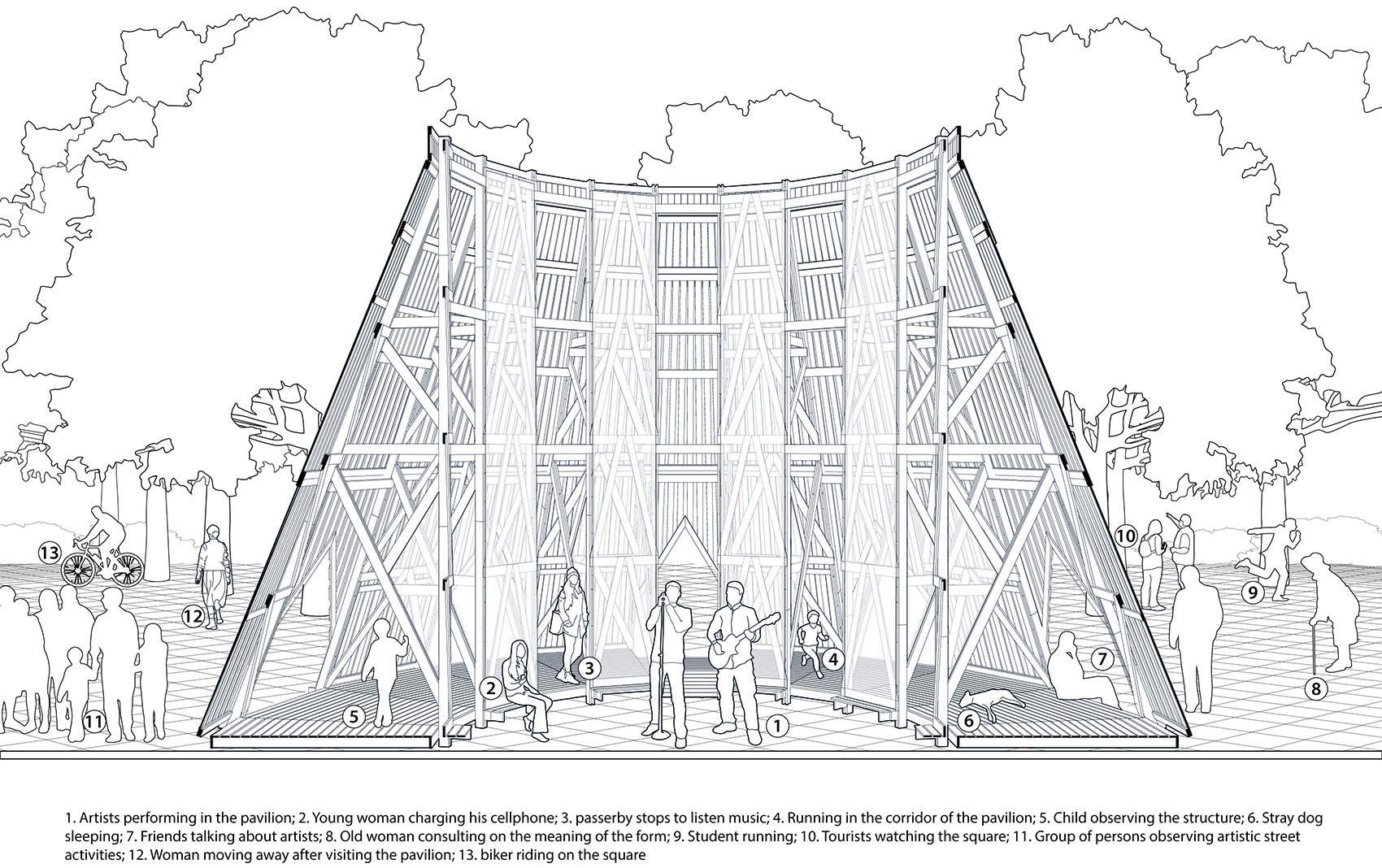 The temporary pavilion design by República Portátil - 谷德设计网