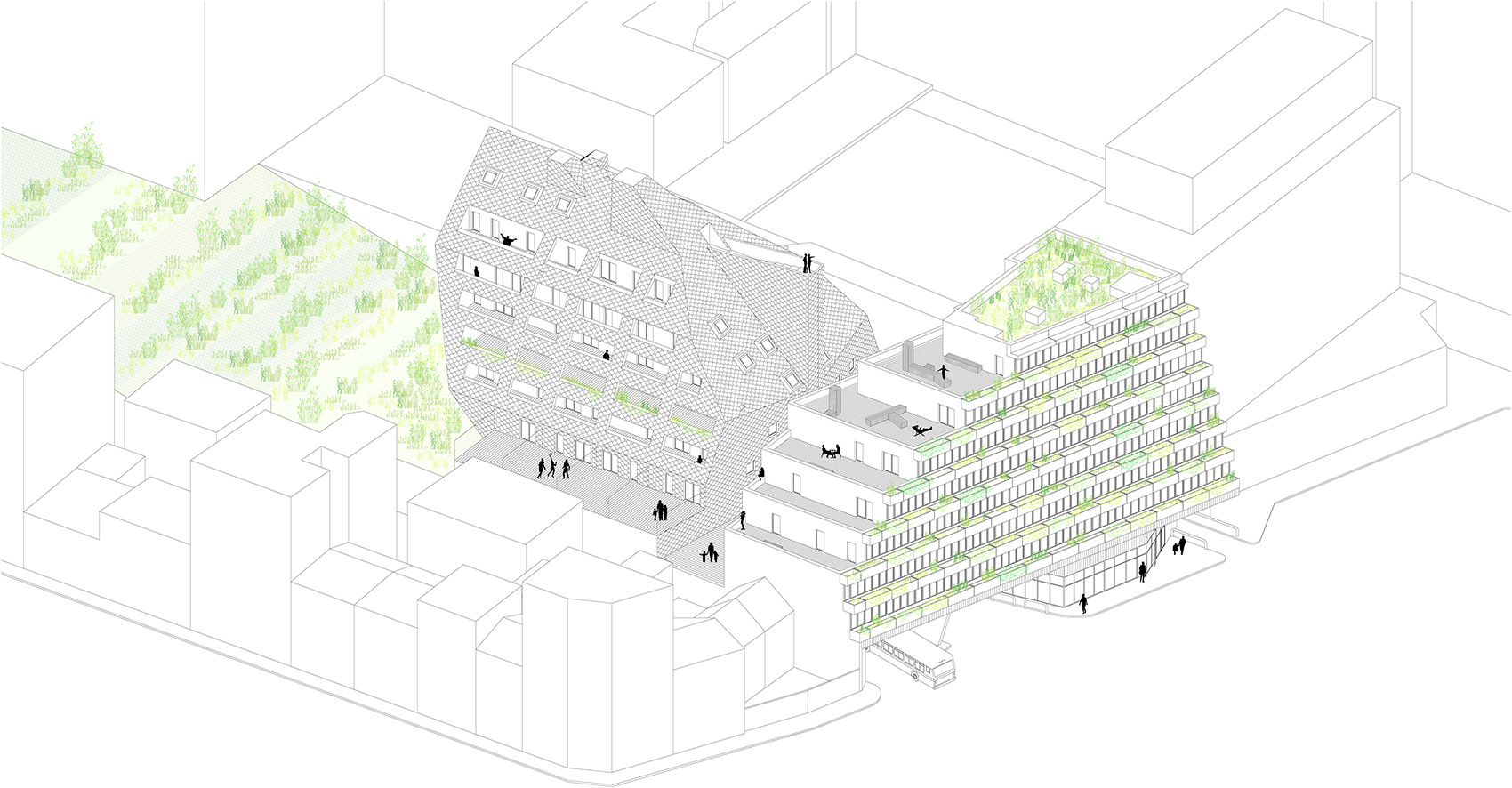 Dwellings and RATP bus center in Paris XIV by ECDM - 谷德设计网