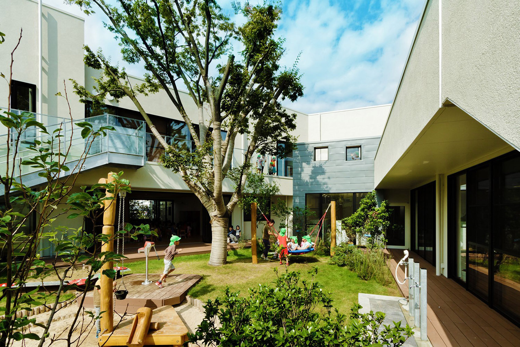 KM Kindergarten and Nursery, Osaka, Japan by HIBINOSEKKEI + Youji no ...