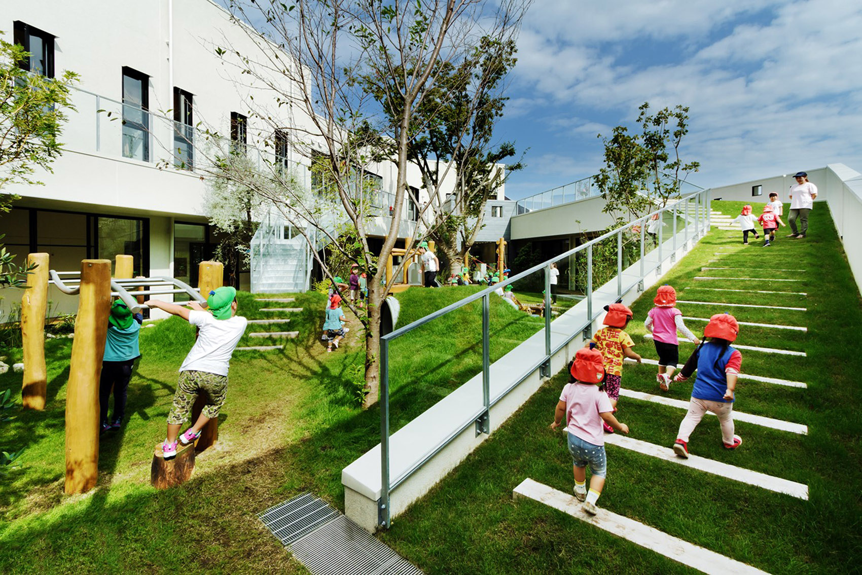 KM Kindergarten and Nursery, Osaka, Japan by HIBINOSEKKEI + Youji no ...