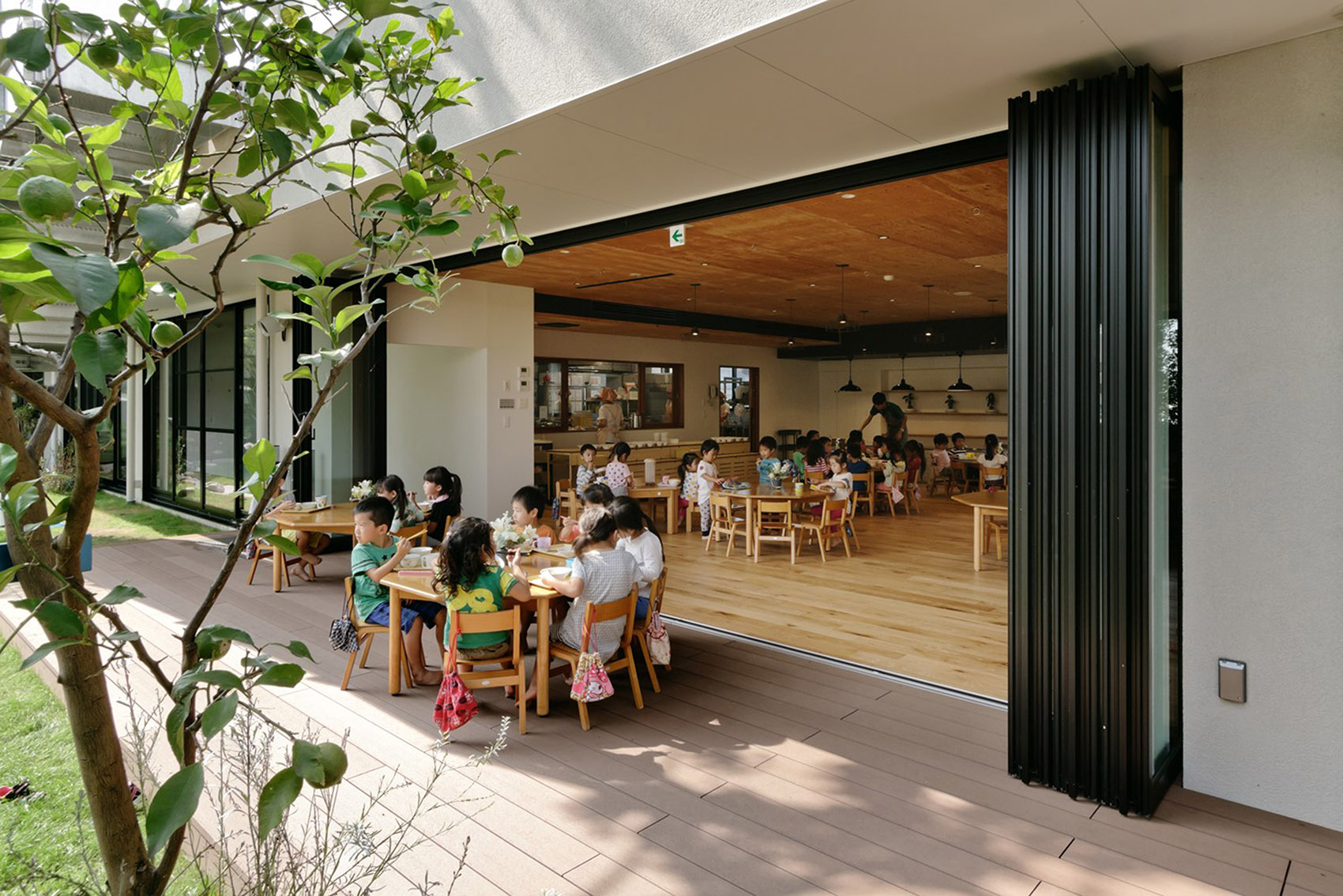 KM Kindergarten and Nursery, Osaka, Japan by HIBINOSEKKEI + Youji no ...