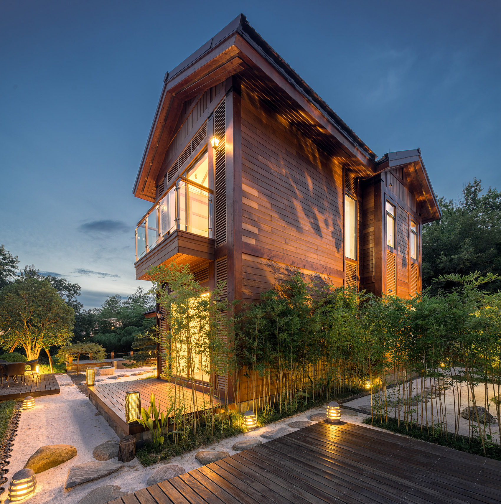 Wood Structure Resort Villas At Narada Phoenix Valley In Dongyang