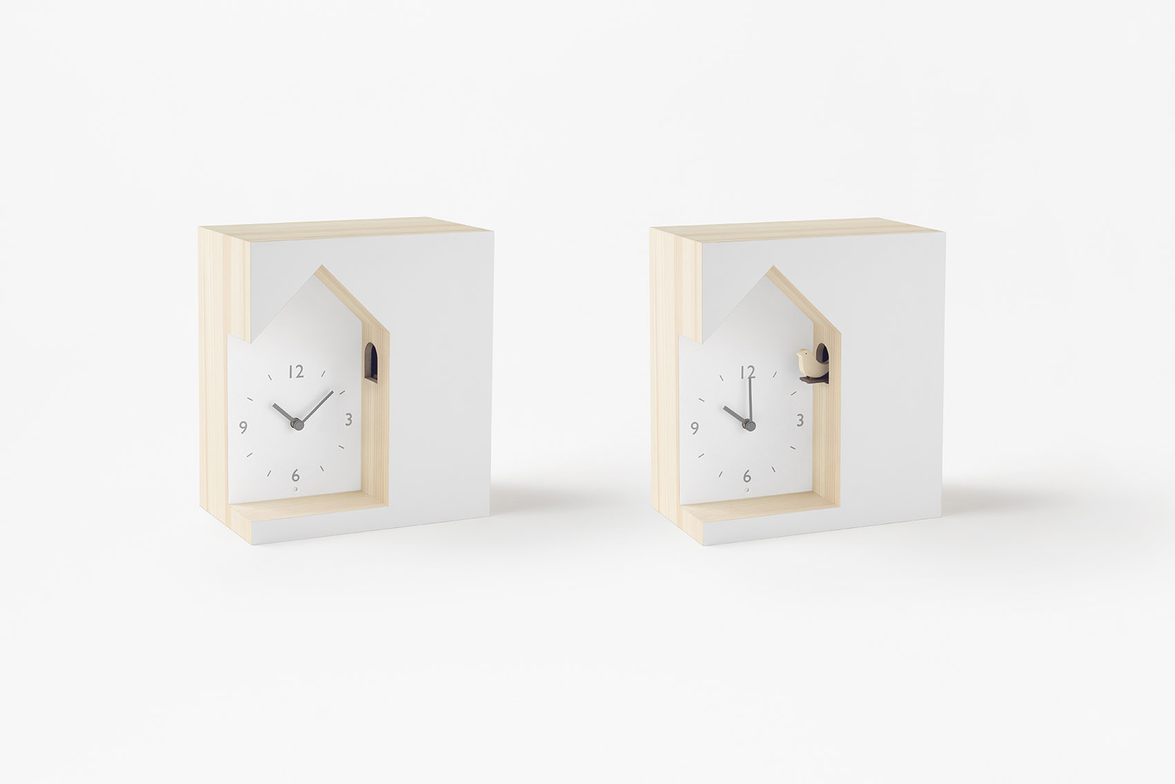 3 different models of cuckoo clocks by nendo - 谷德设计网