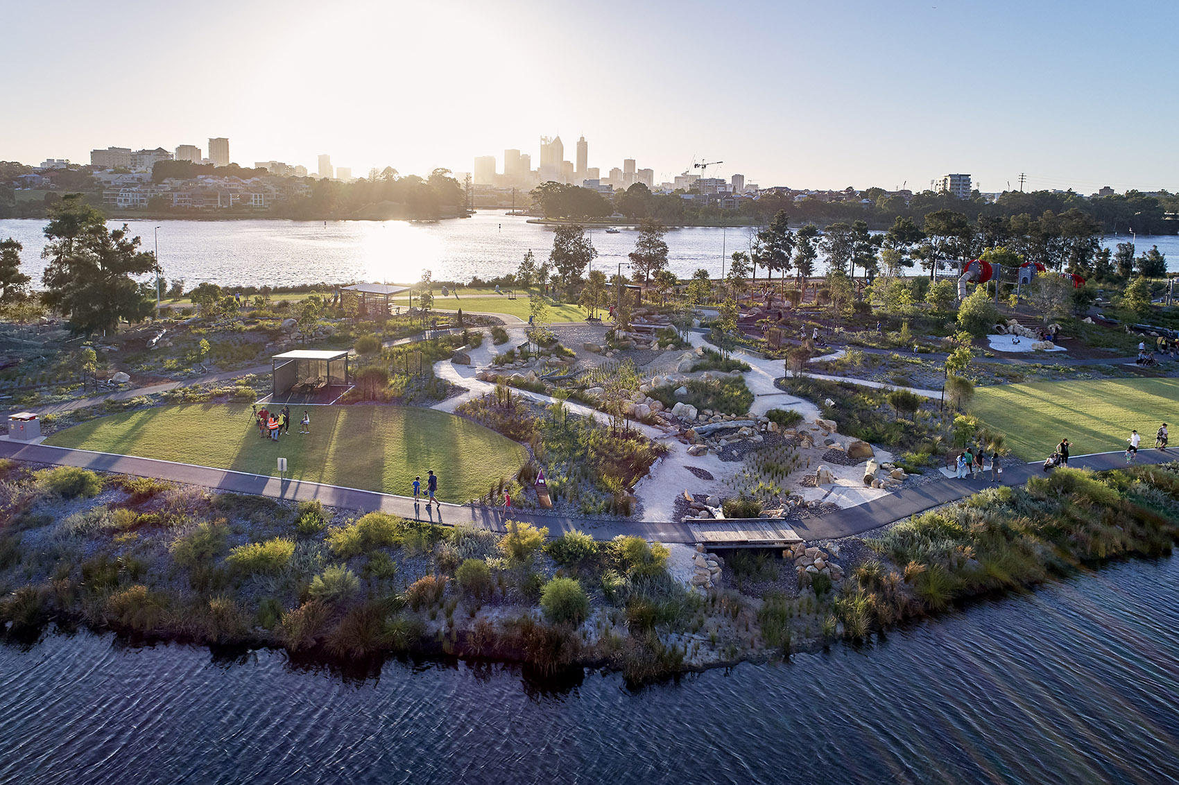 Optus Stadium, Stadium Park and Chevron Parkland, Australia by HASSELL ...