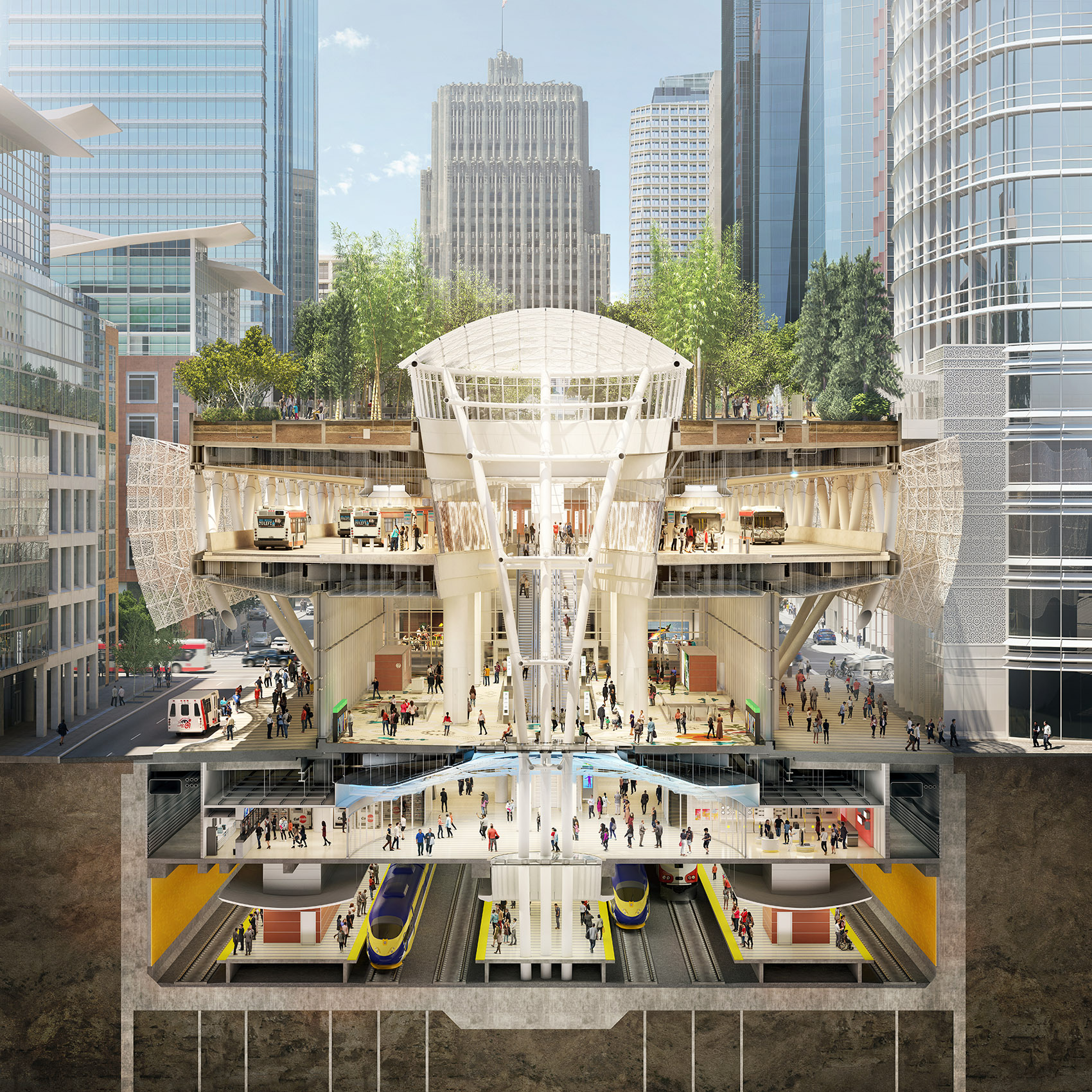 SALESFORCE TRANSIT CENTER, U.S.A by PELLI CLARKE PELLI ARCHITECTS - 谷德设计网