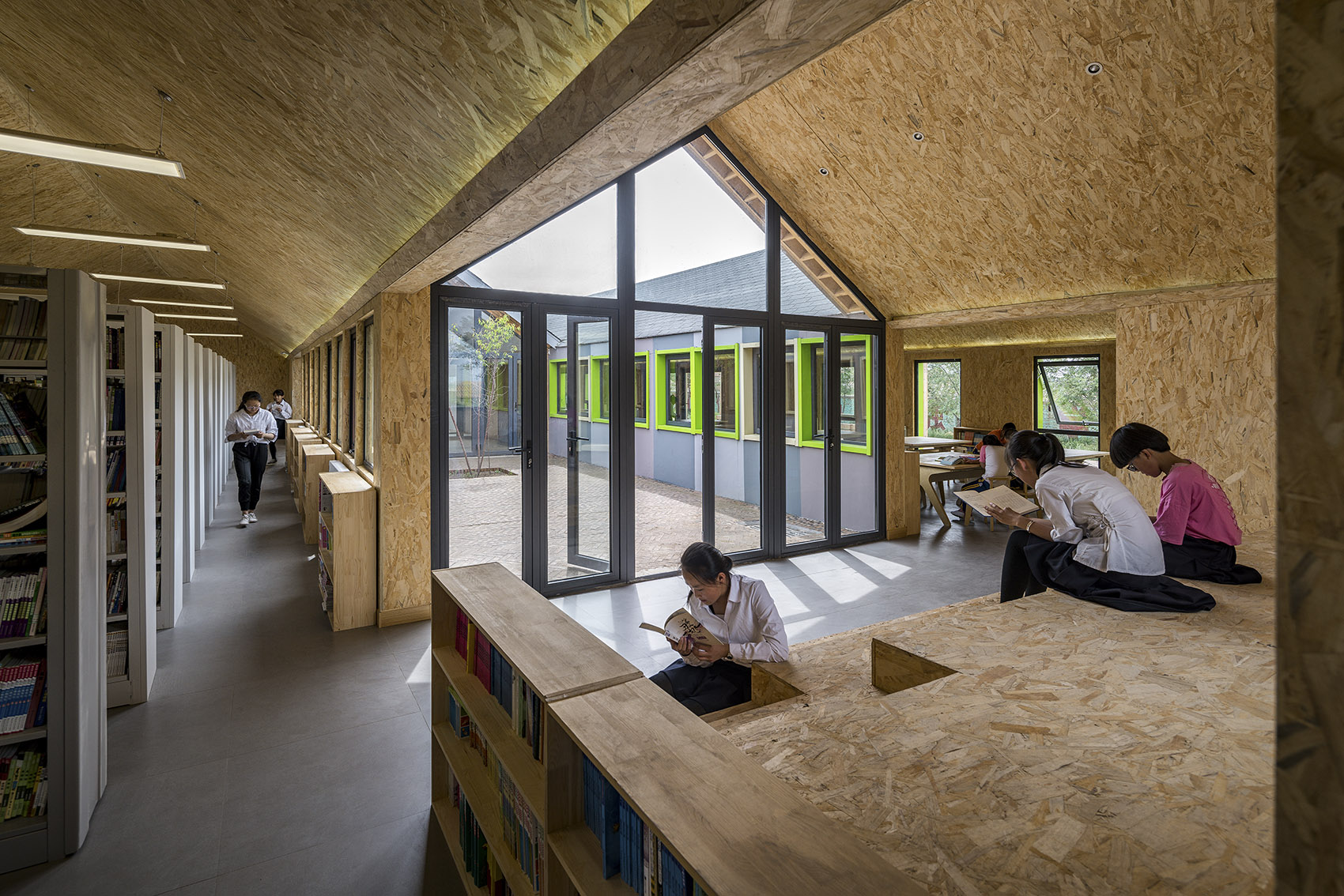 Er-tai town primary school library, China by dot Architects - 谷德设计网