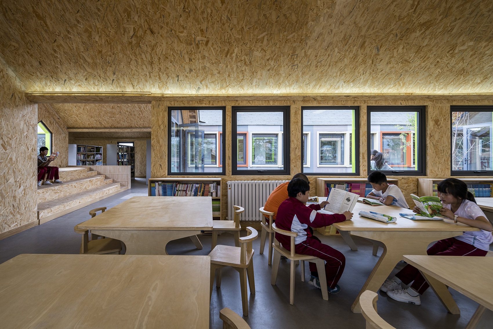 Er-tai town primary school library, China by dot Architects - 谷德设计网