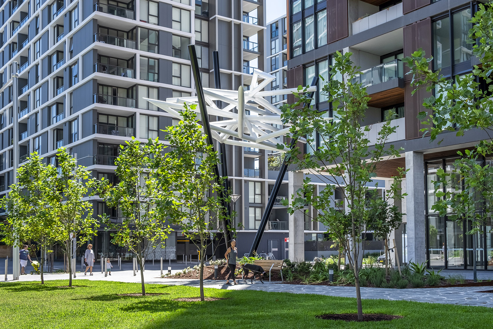 Geometric Sculptures Tower Over Ryde Garden by UAP + Dion Horstmans - 谷德设计网