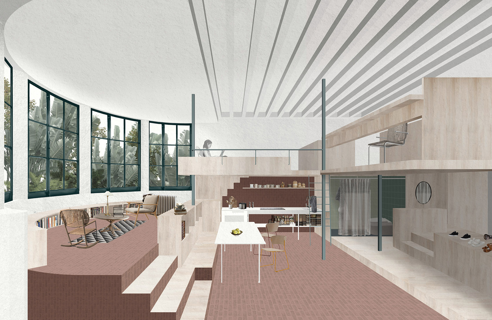 U-shape room, Shanghai, China by Atelier tao+c - 谷德设计网