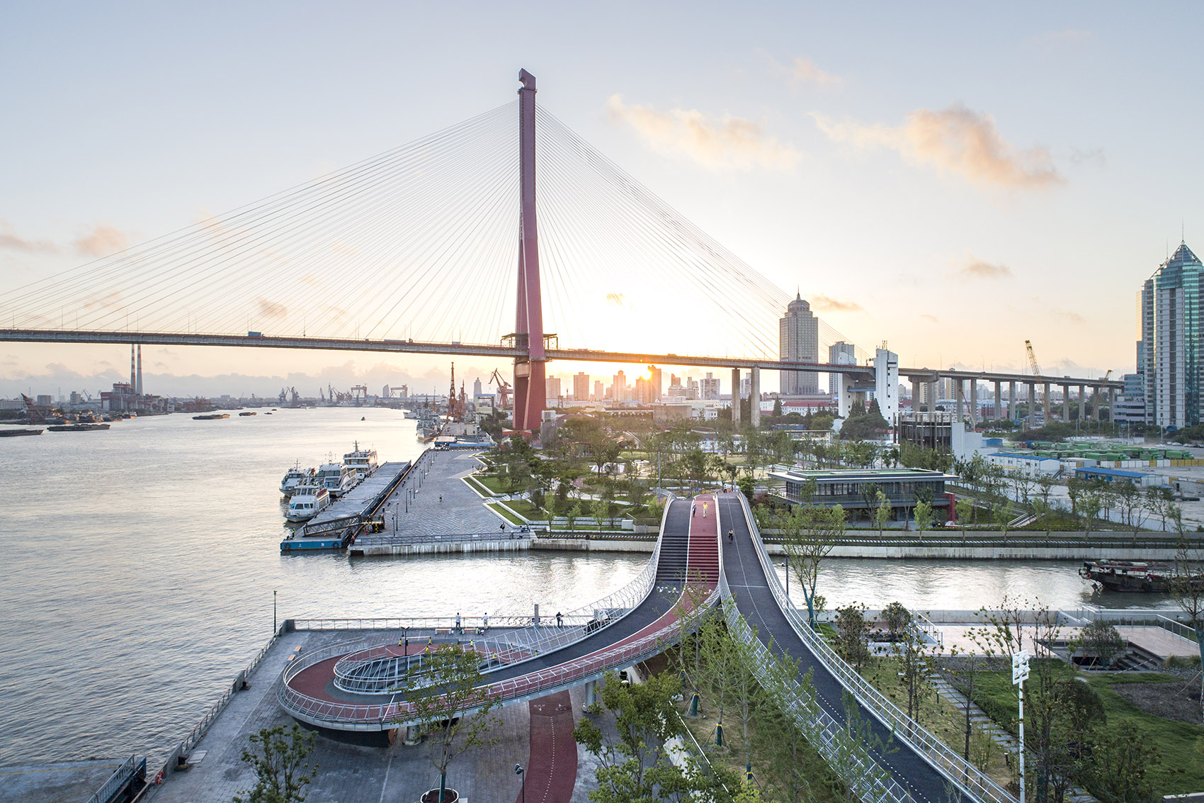 Yangjing Canal Pedestrian Bridge, China by Atelier Liu Yuyang ...