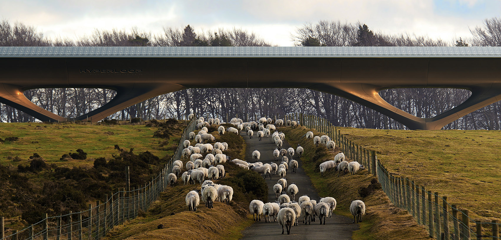 Sustainable Transportation Infrastructure by MAD + HyperloopTT - 谷德设计网