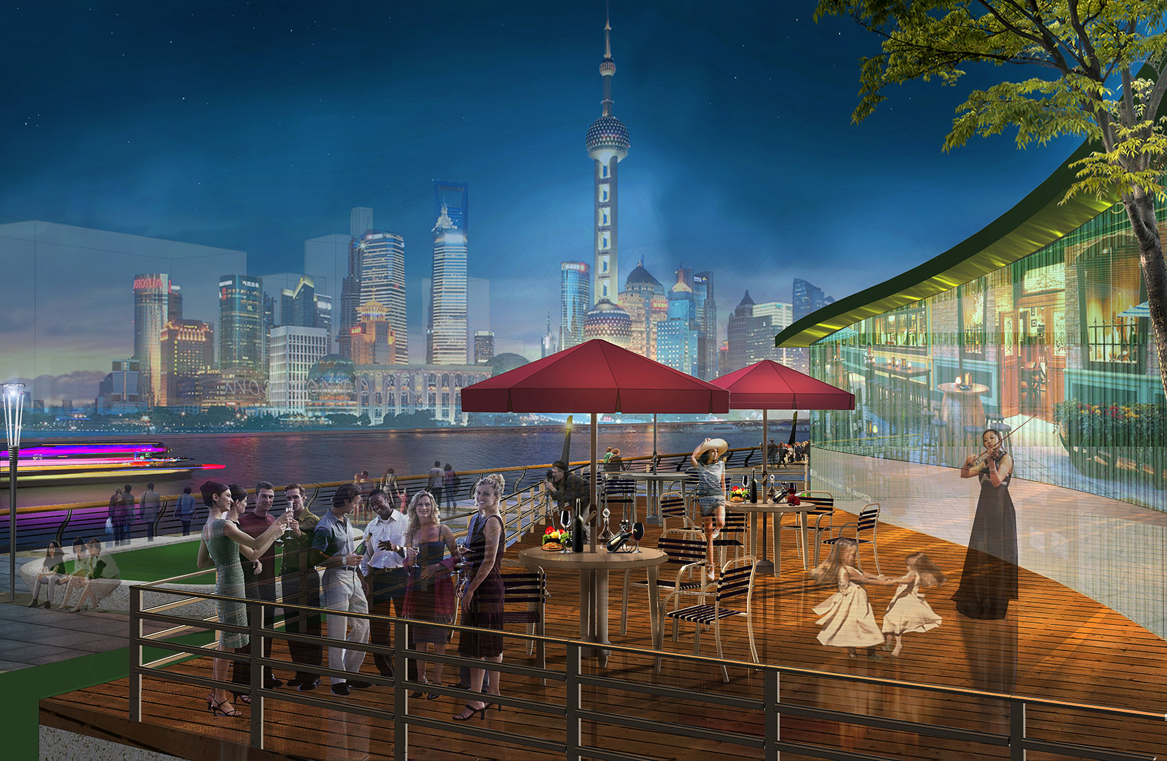 Shanghai north bund riverside mountain block landscape, China by OFFICE ...