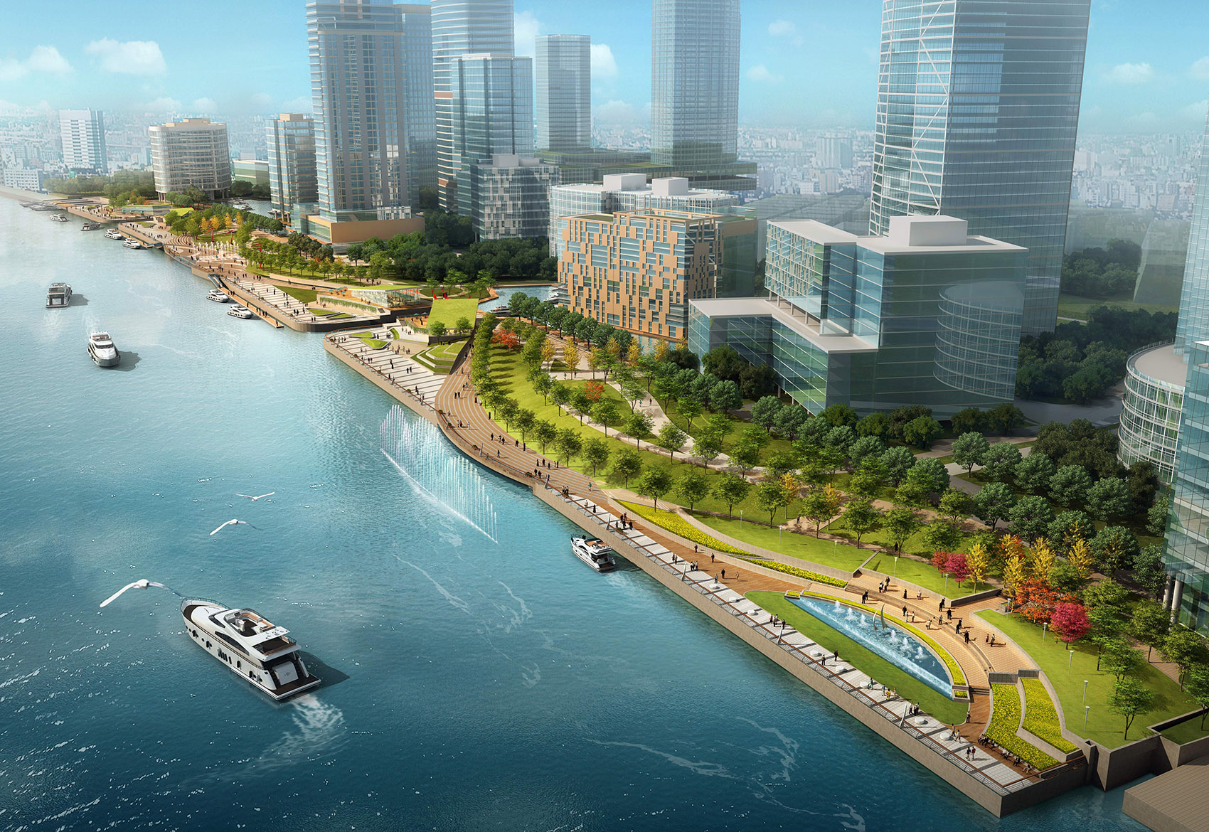 Shanghai north bund riverside mountain block landscape, China by OFFICE ...