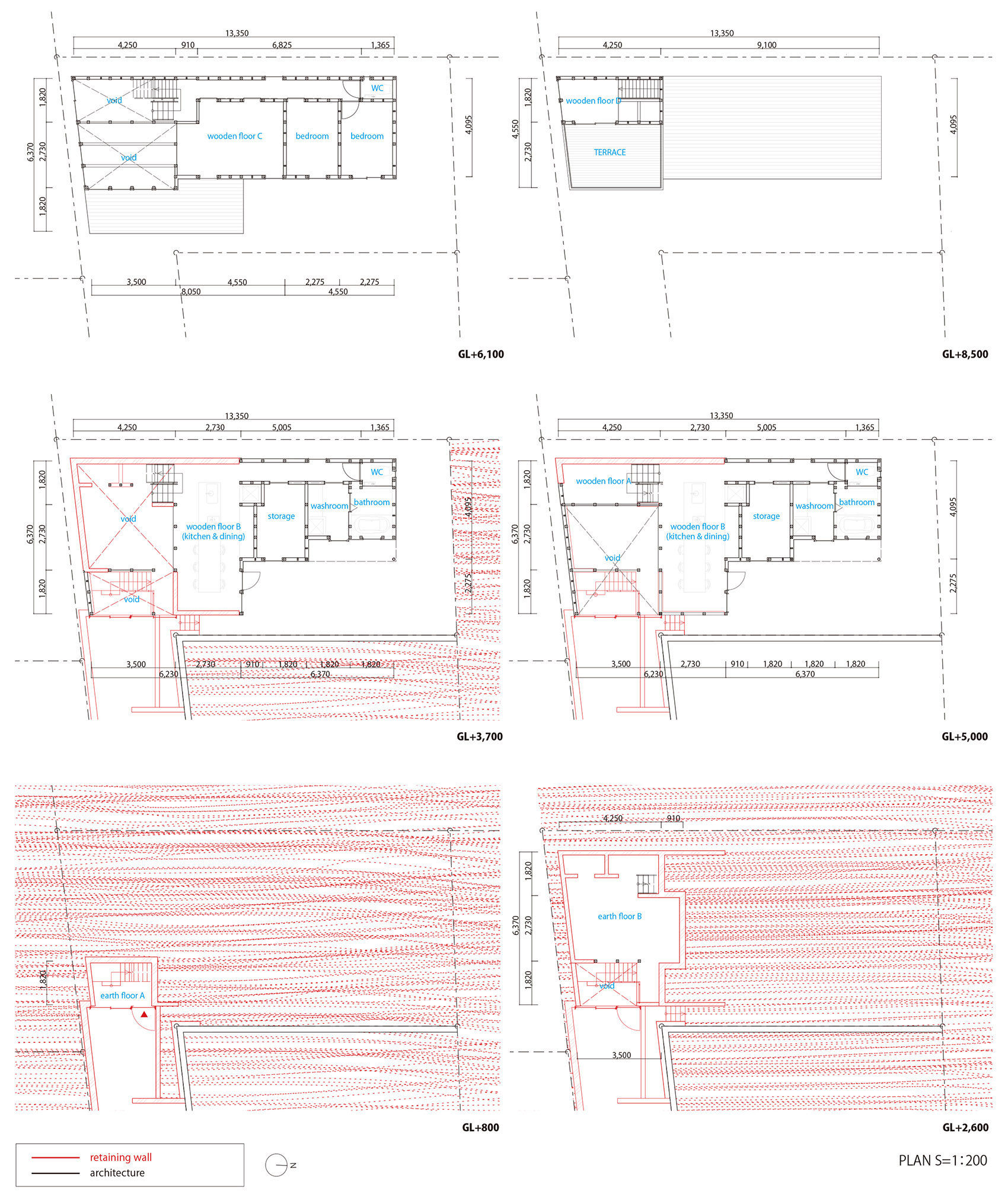 House with 5 retaining walls by Kiyoaki Takeda Architects - 谷德设计网