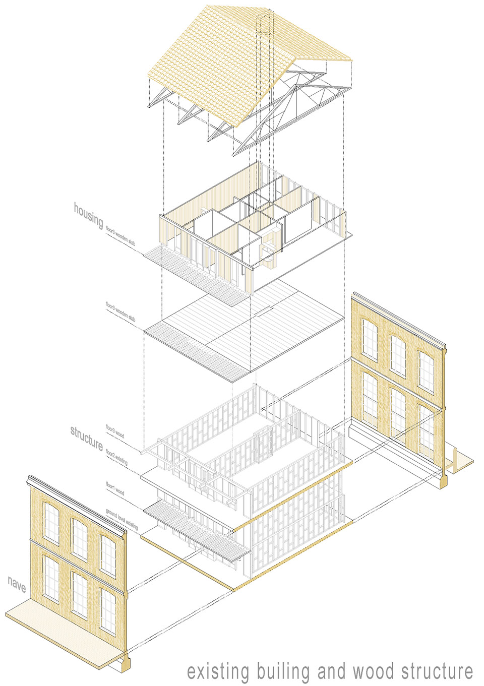 Transformation of the old thread storage building in a social housing ...