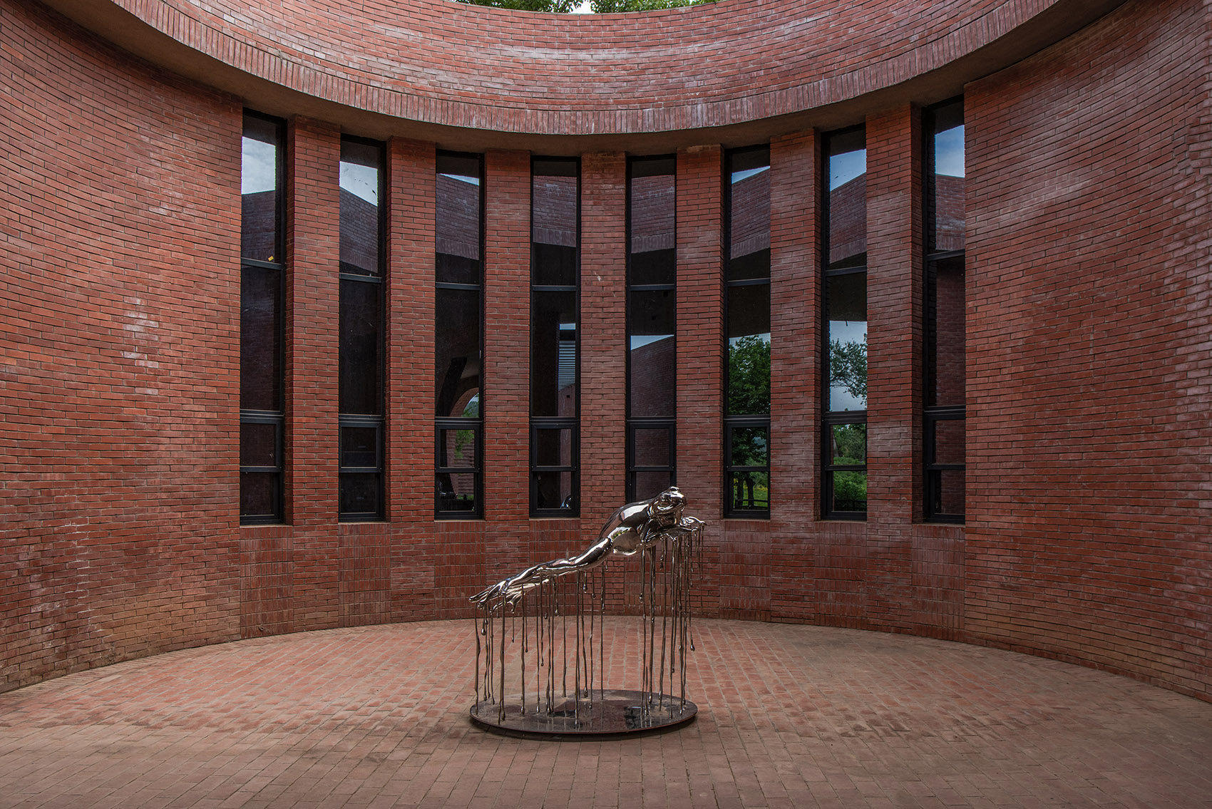 Lizigou Red Brick Ceremonial Hall Building in rural countryside, China ...