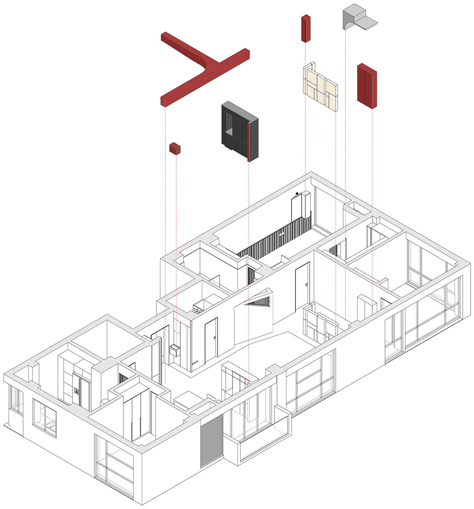 Apartment with free plan and fluent space, China by DNA Architects - 谷德设计网
