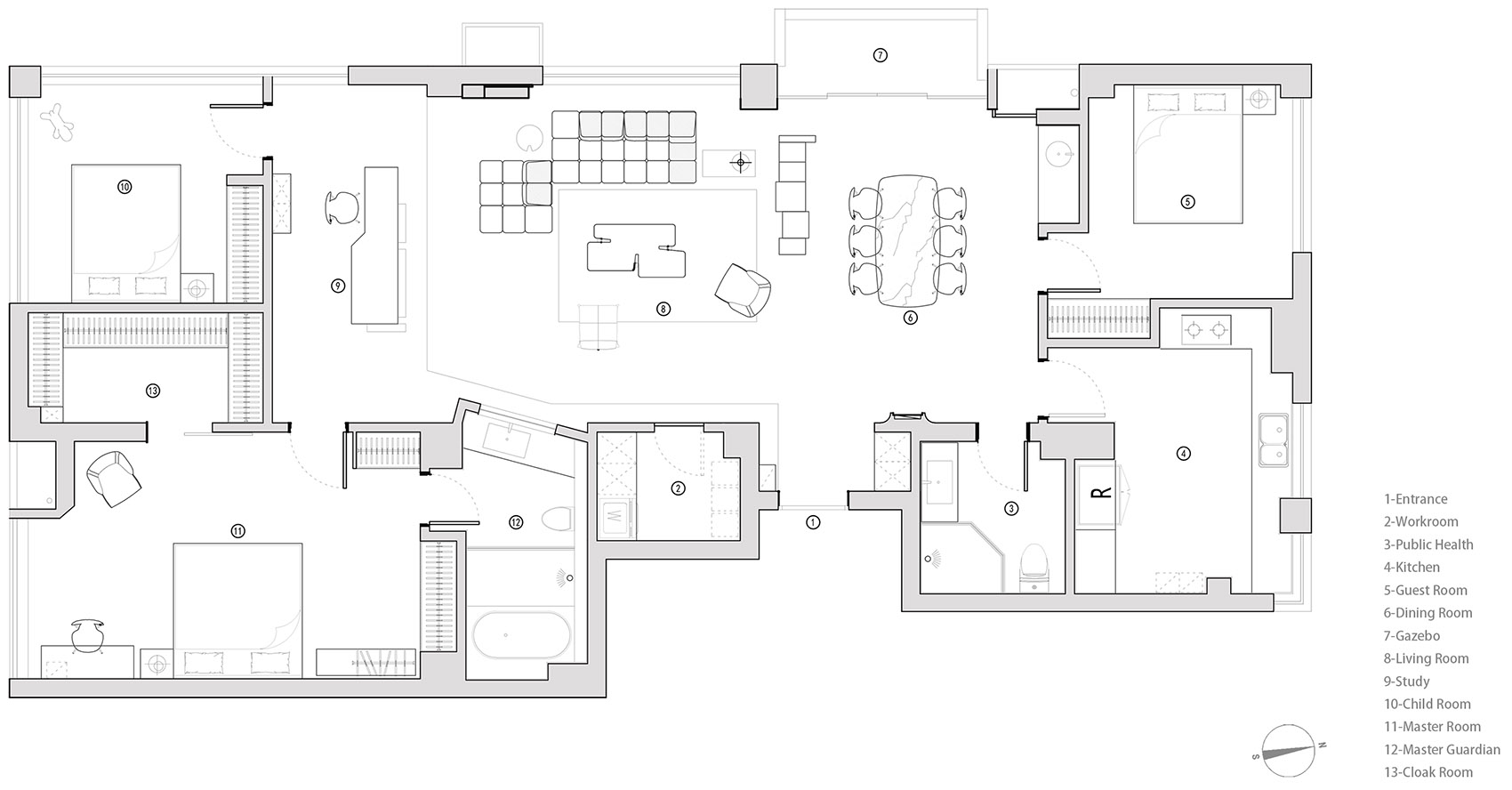Apartment with free plan and fluent space, China by DNA Architects - 谷德设计网