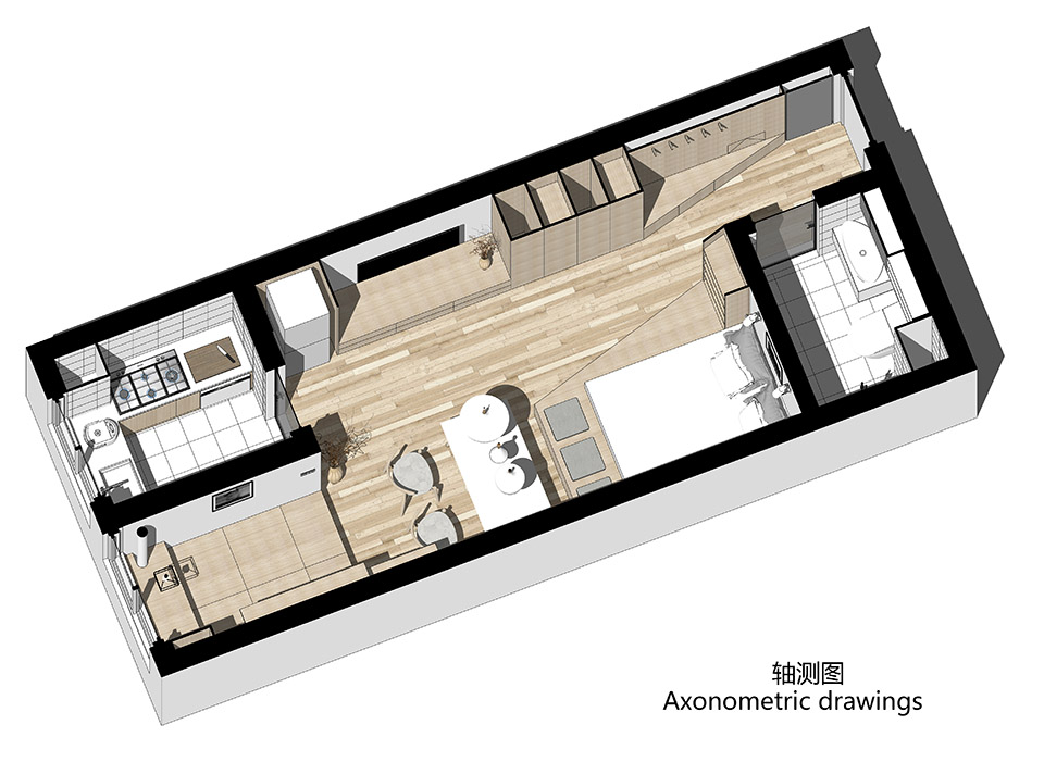 Renovation of a 34-square-meter small apartment in Weinan by HOT DESIGN ...