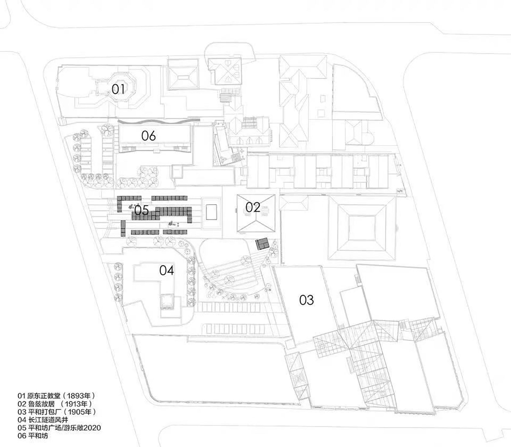 Design of landscape and indoor public area of century-old historic ...
