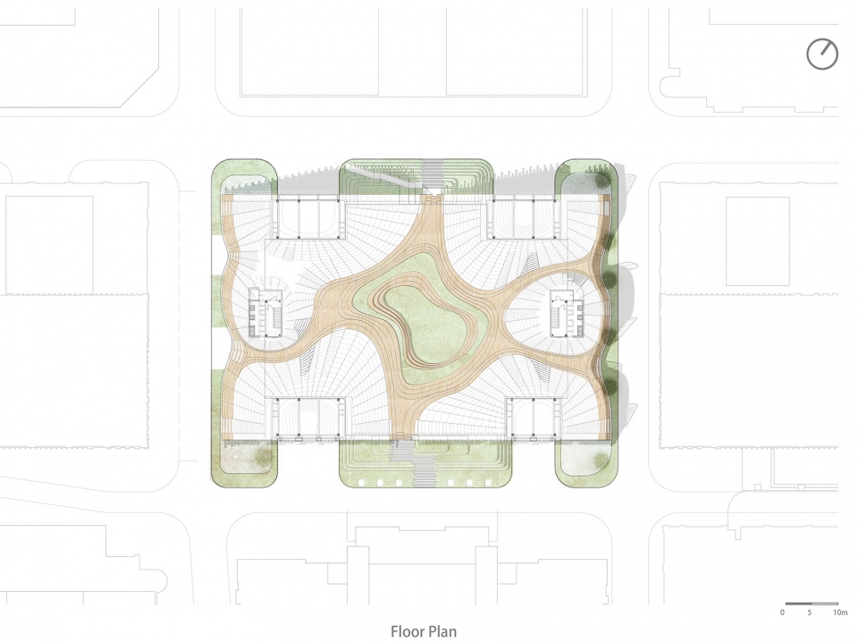 Bamboo Hill – Tianjin Vision Hill Plaza, China by Origin Architect - 谷德设计网