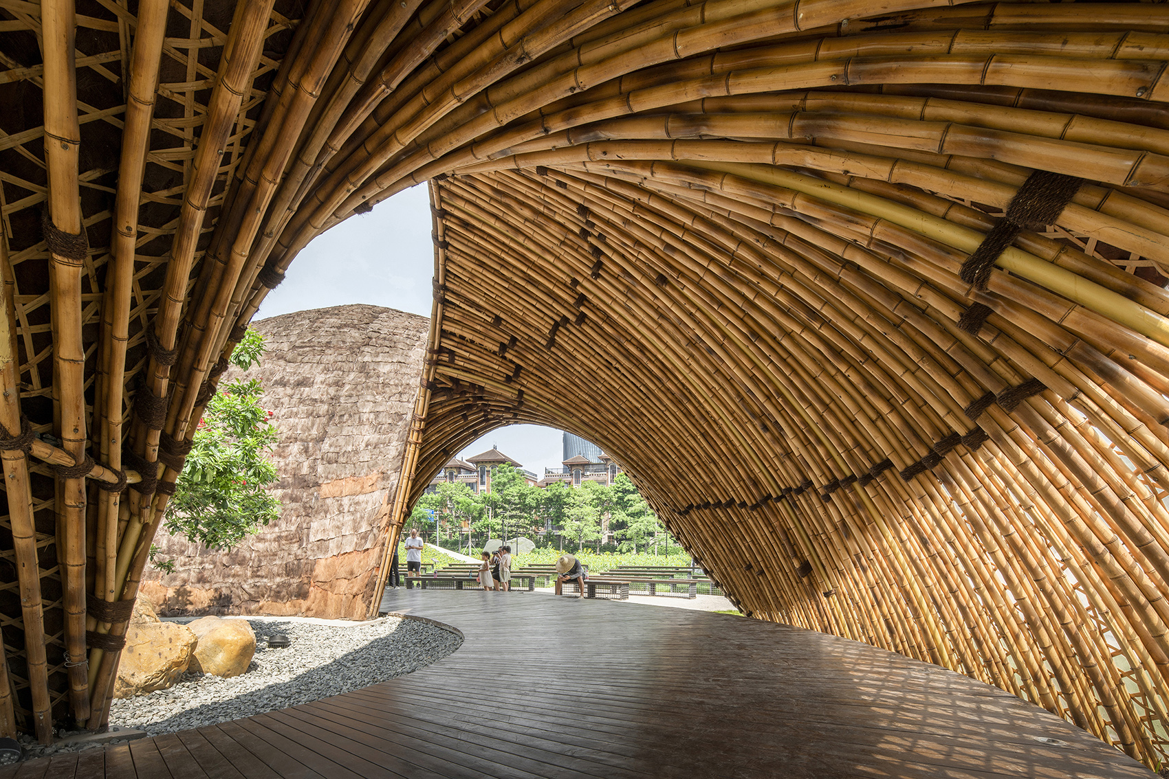 Flower Field Bamboo Pavilion, China by Atelier cnS - 谷德设计网