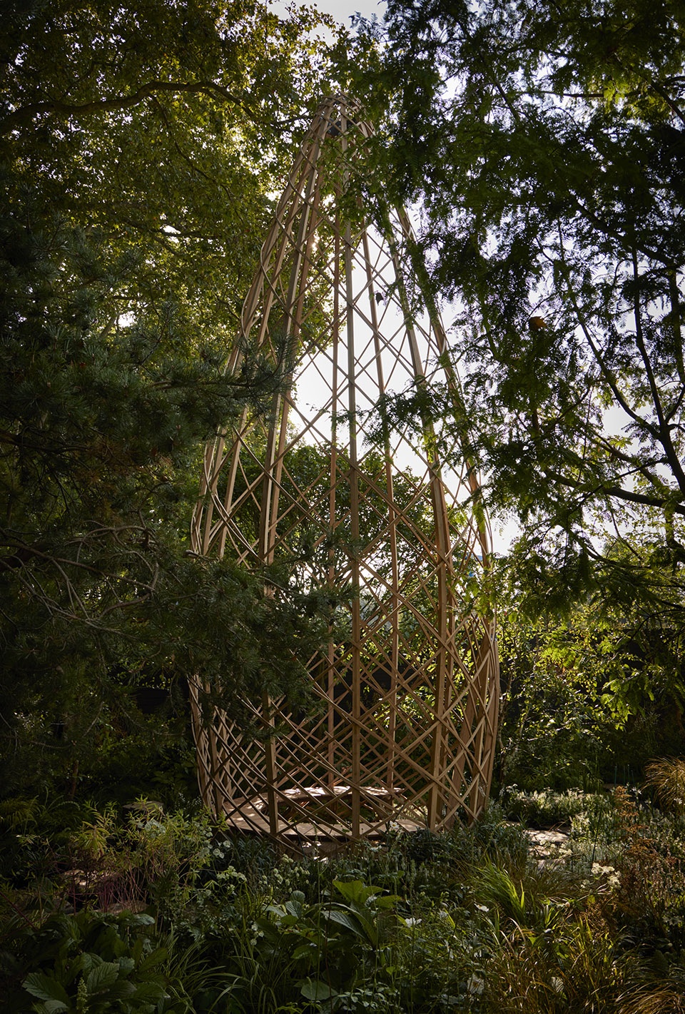 Bamboo Tower in Guangzhou Garden at 2021 Chelsea Flower Show by Xylotek ...