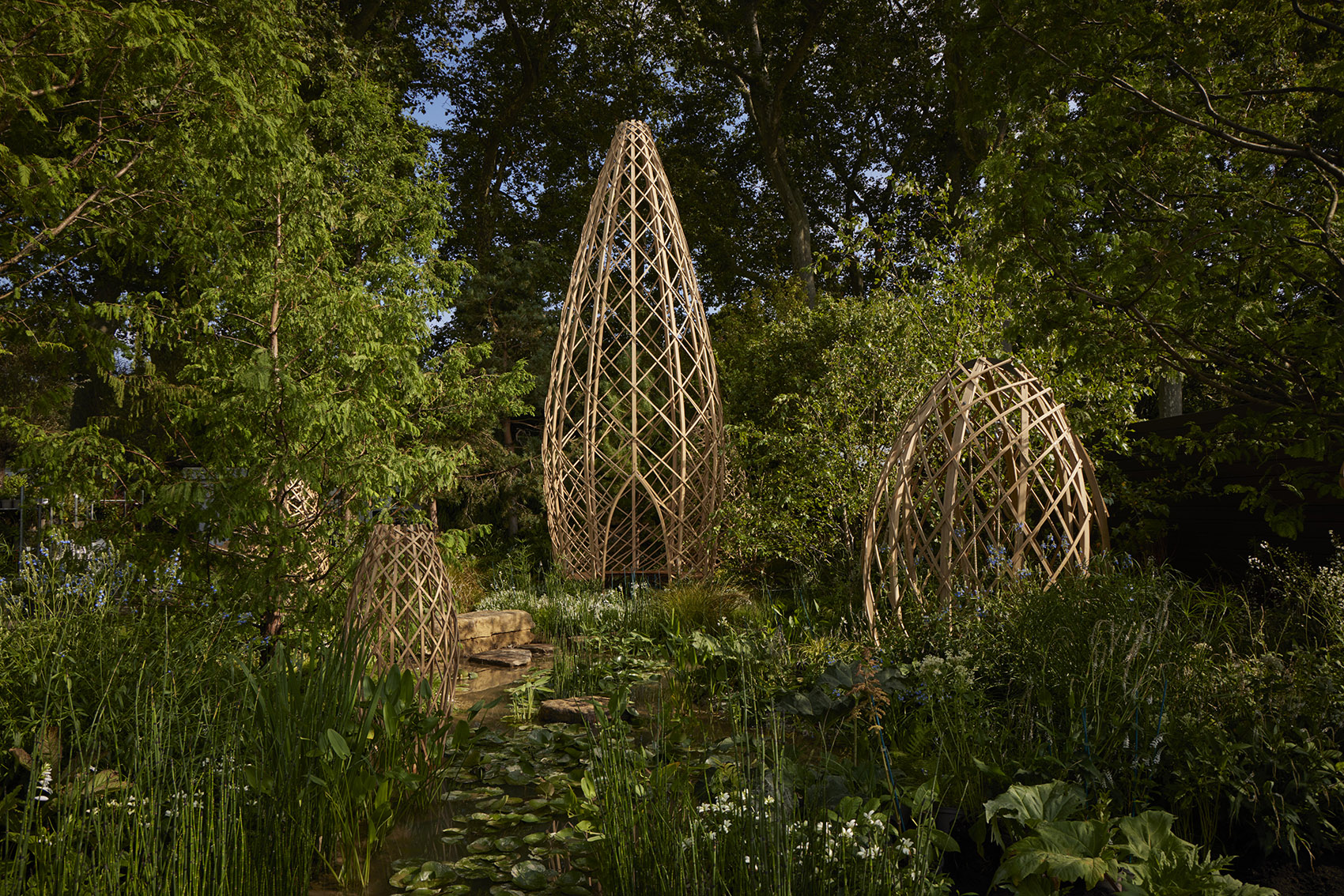 Bamboo Tower in Guangzhou Garden at 2021 Chelsea Flower Show by Xylotek ...