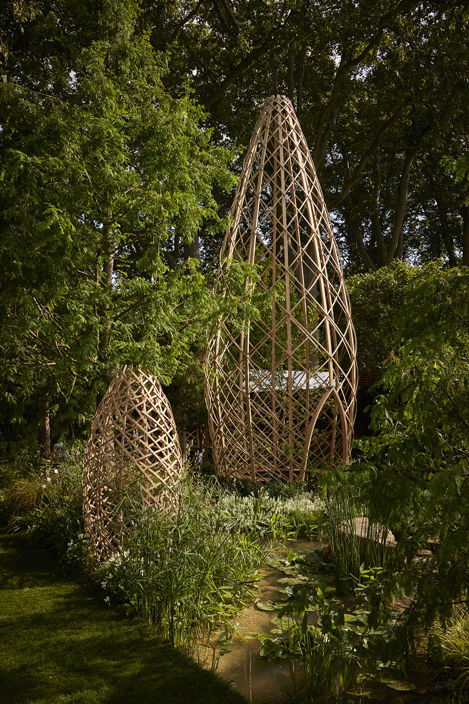 Bamboo Tower in Guangzhou Garden at 2021 Chelsea Flower Show by Xylotek ...