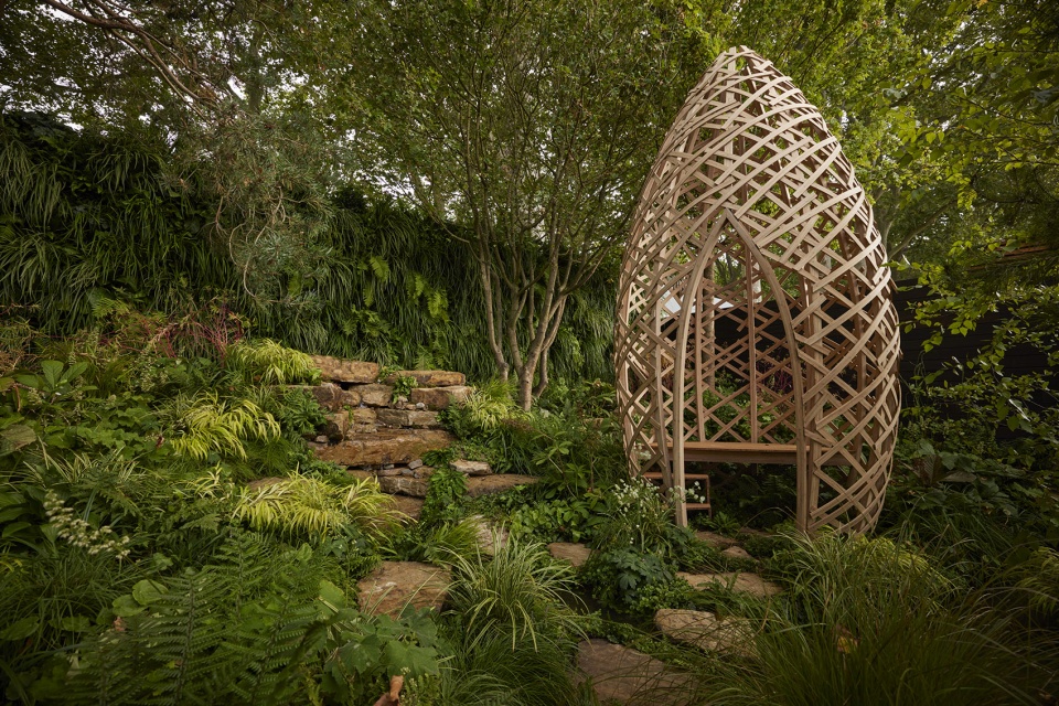 Bamboo Tower in Guangzhou Garden at 2021 Chelsea Flower Show by Xylotek ...