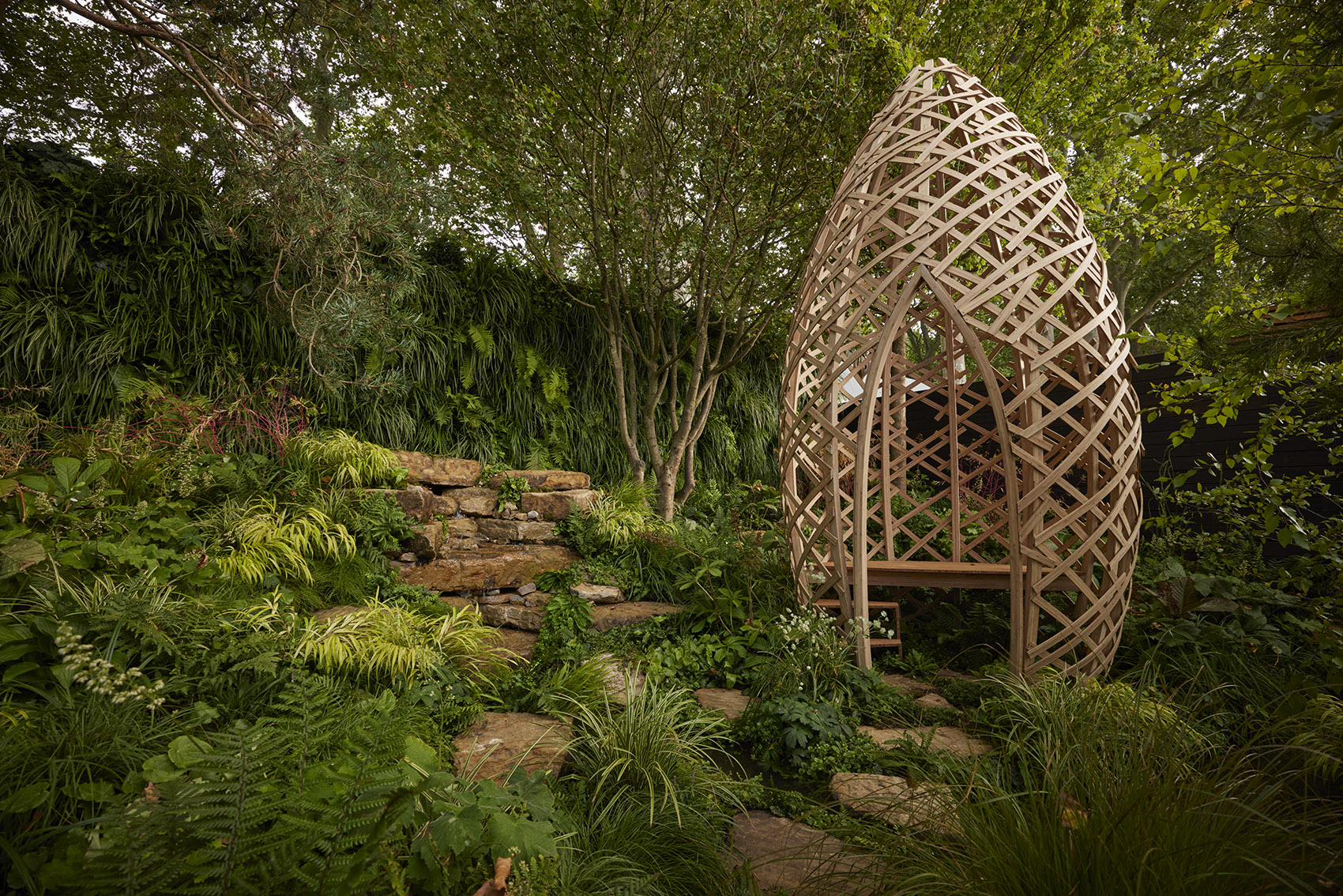 Bamboo Tower in Guangzhou Garden at 2021 Chelsea Flower Show by Xylotek ...