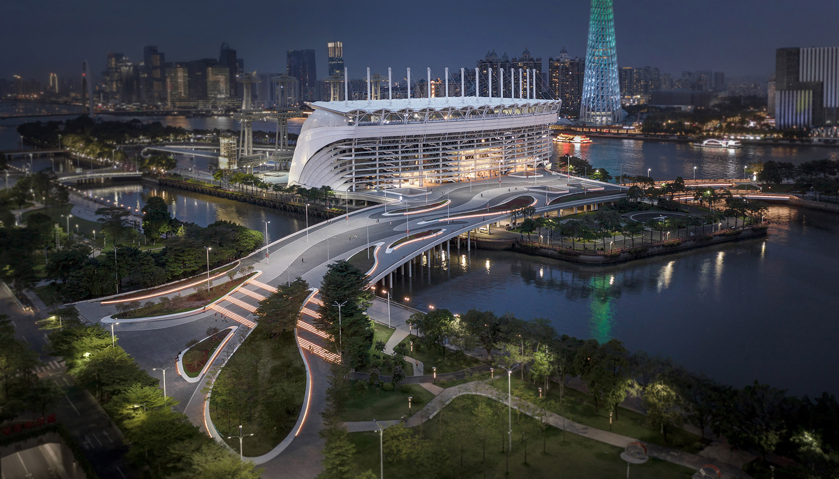 Haixin Bridge North Bank landscape upgrade project, Guangzhou, China by ...