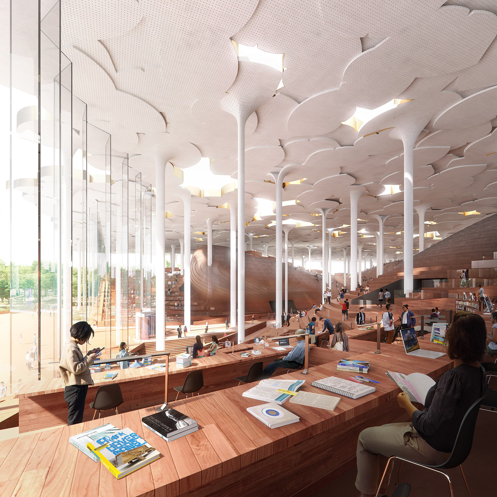 Designed by Snøhetta, the Beijing Sub-Center Library will be completed ...
