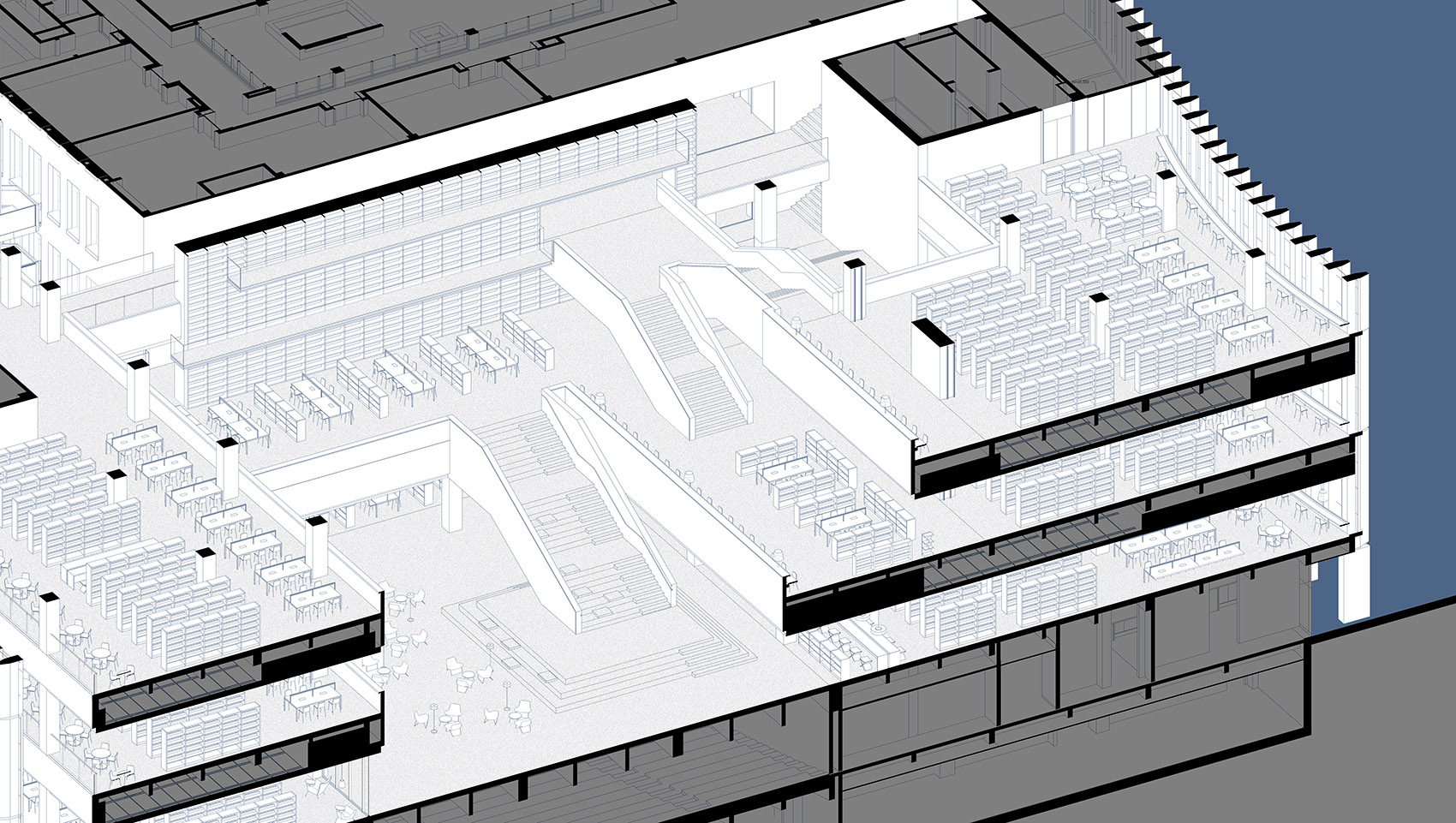 Interior Design of Yifu Library in Beijing University of Technology by ...