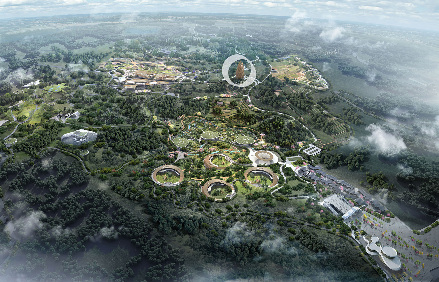 Panda Tower in Chengdu Research Base of Giant Panda Breeding, China by ...