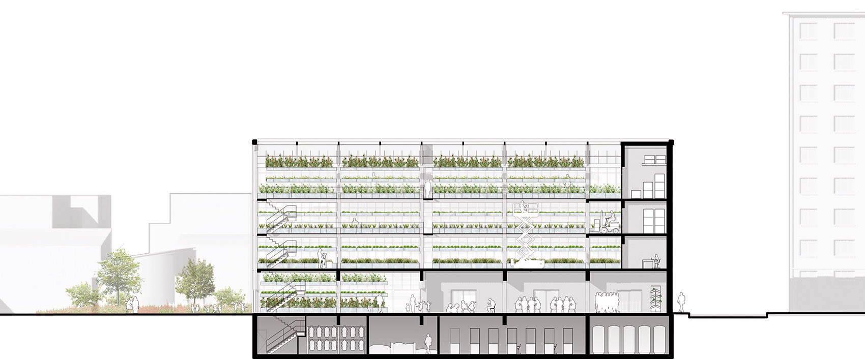 Romainville’s vertical farm by ilimelgo + atelier secousses associates ...