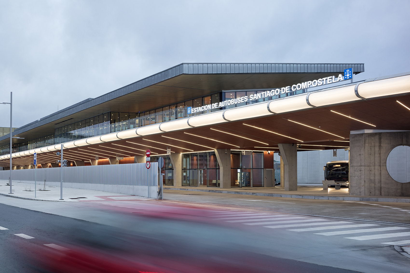 Bus Station integrated in the Santiago de Compostela Intermodal Station ...