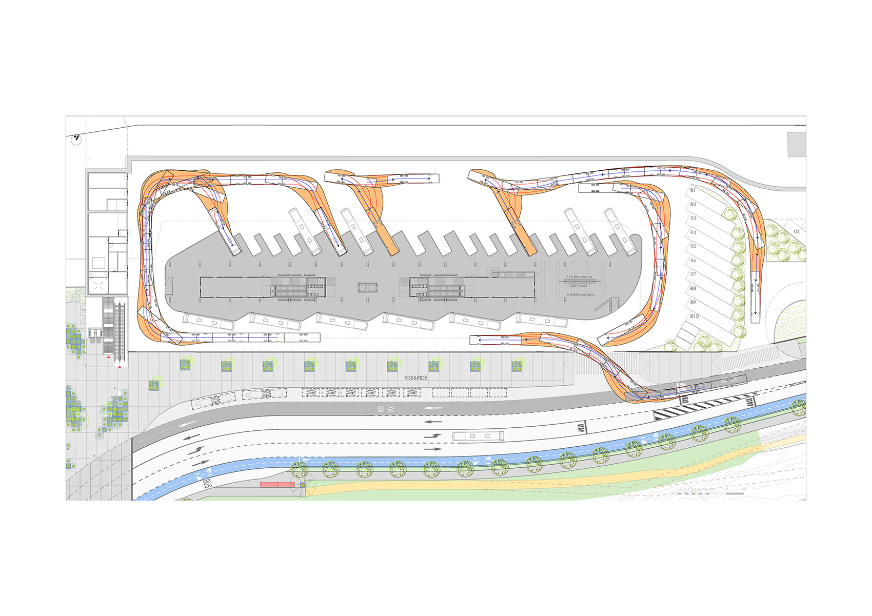 Bus Station integrated in the Santiago de Compostela Intermodal Station ...