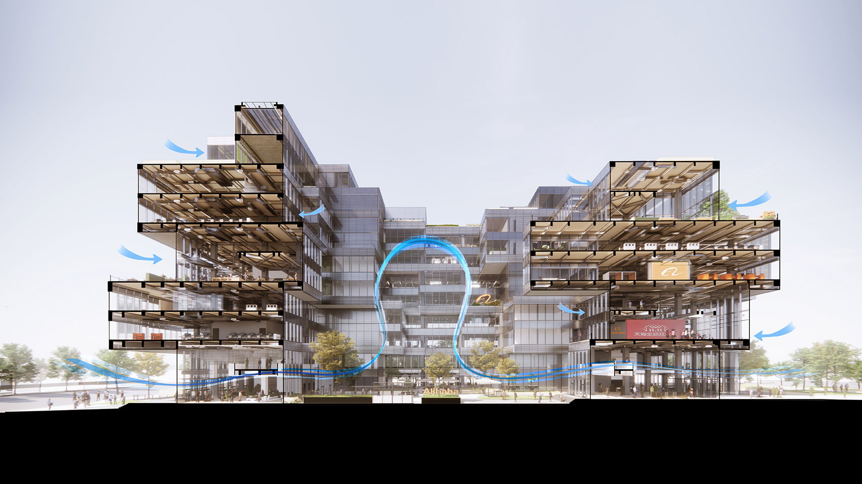 SOM Designs Headquarters for Alibaba’s Shanghai Campus - 谷德设计网