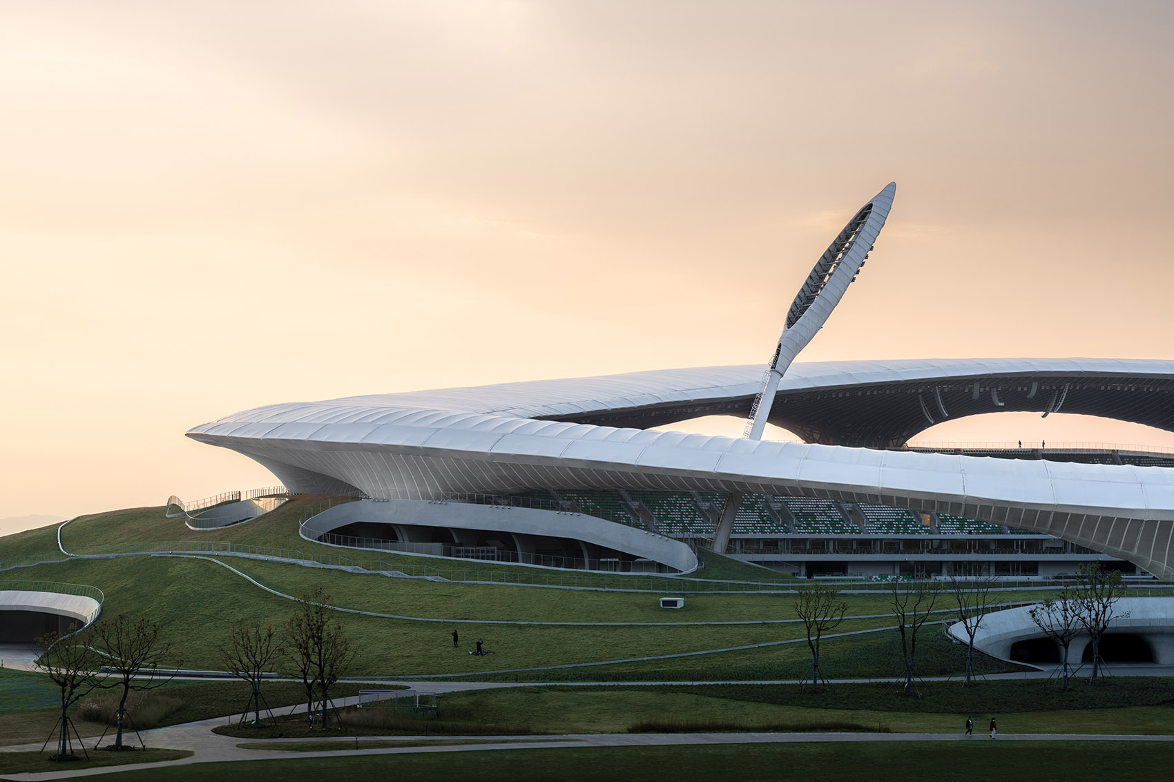 MAD Architects Completes the World’s Largest Earth-sheltered Stadium ...